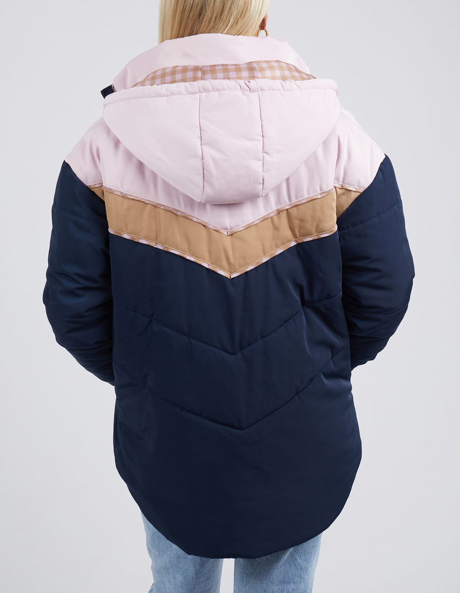 Colour Block Puffer Jacket – Elm Lifestyle – Willow Collective Mudgee