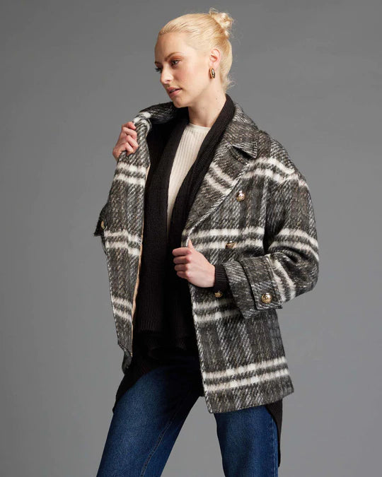 Songbird Plaid Pea Oversized Coat – FATE + BECKER – Willow Collective ...